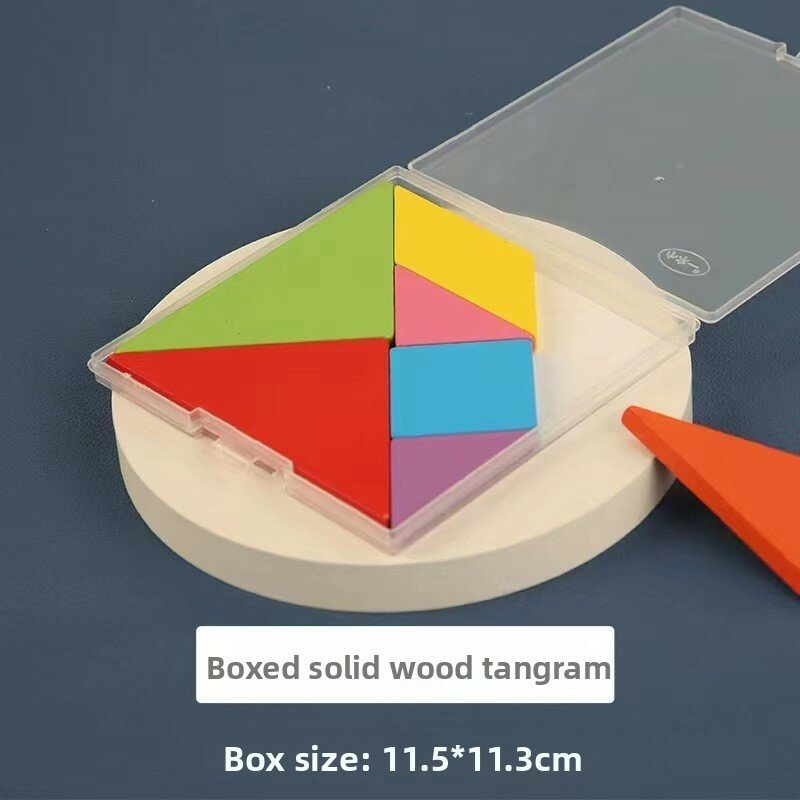 Wooden geometry tangram wooden stick set teaching aids for early education