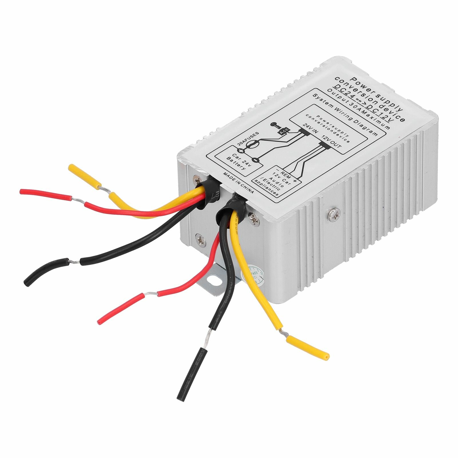 Преобразователь напряжения DC24V в 12V 5A 60W Silver для автомобильной морской солнечной ветровой энергии