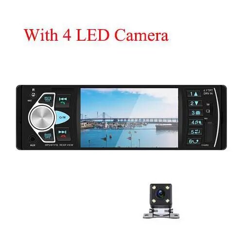 Автомагнитола Podofo 4022d, стерео-система с 4 "mp3-плеером, USB, AUX, FM, камерой заднего вида, Типоразмер 1DIN With 4 LED Camera