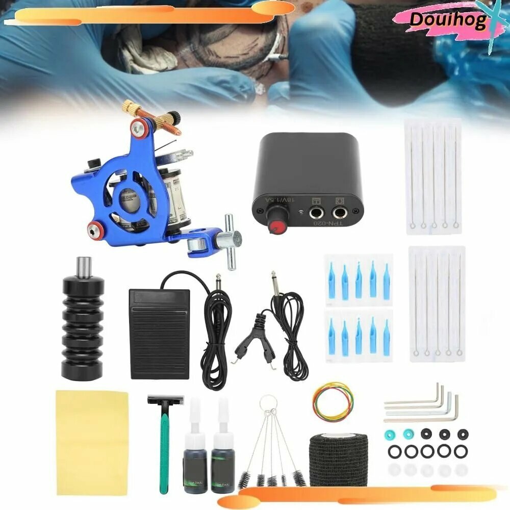 Татуировочная машина, комплект для начинающих, полностью портативный набор для тату, для художников