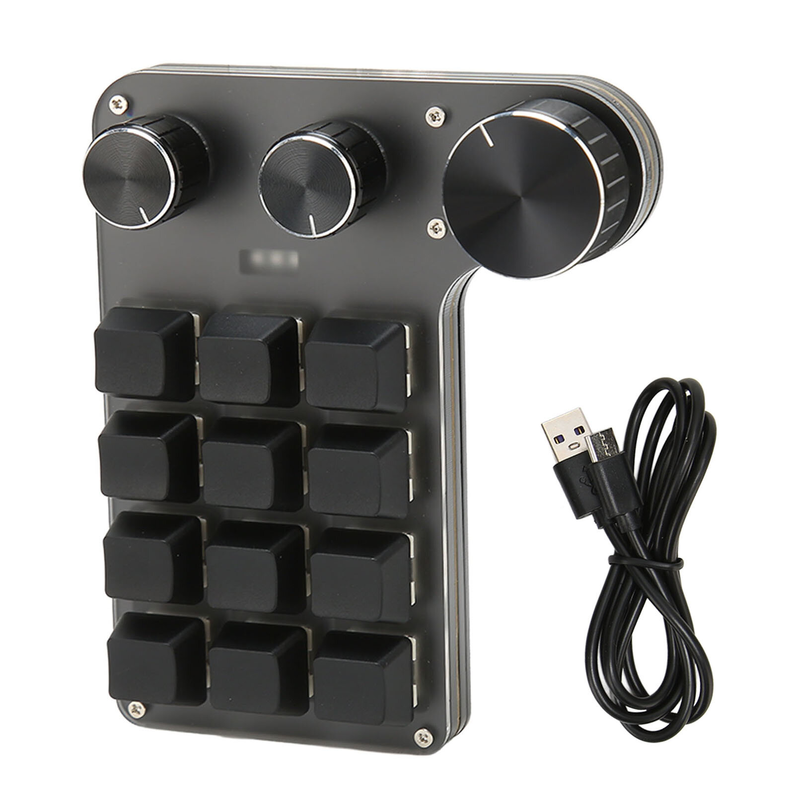 Механическая клавиатура с 12 клавишами и 3 ручками, красный переключатель, водонепроницаемая, пылезащитная, регулятор громкости, многофункциональная клавиатура для игрового офиса, USB проводная