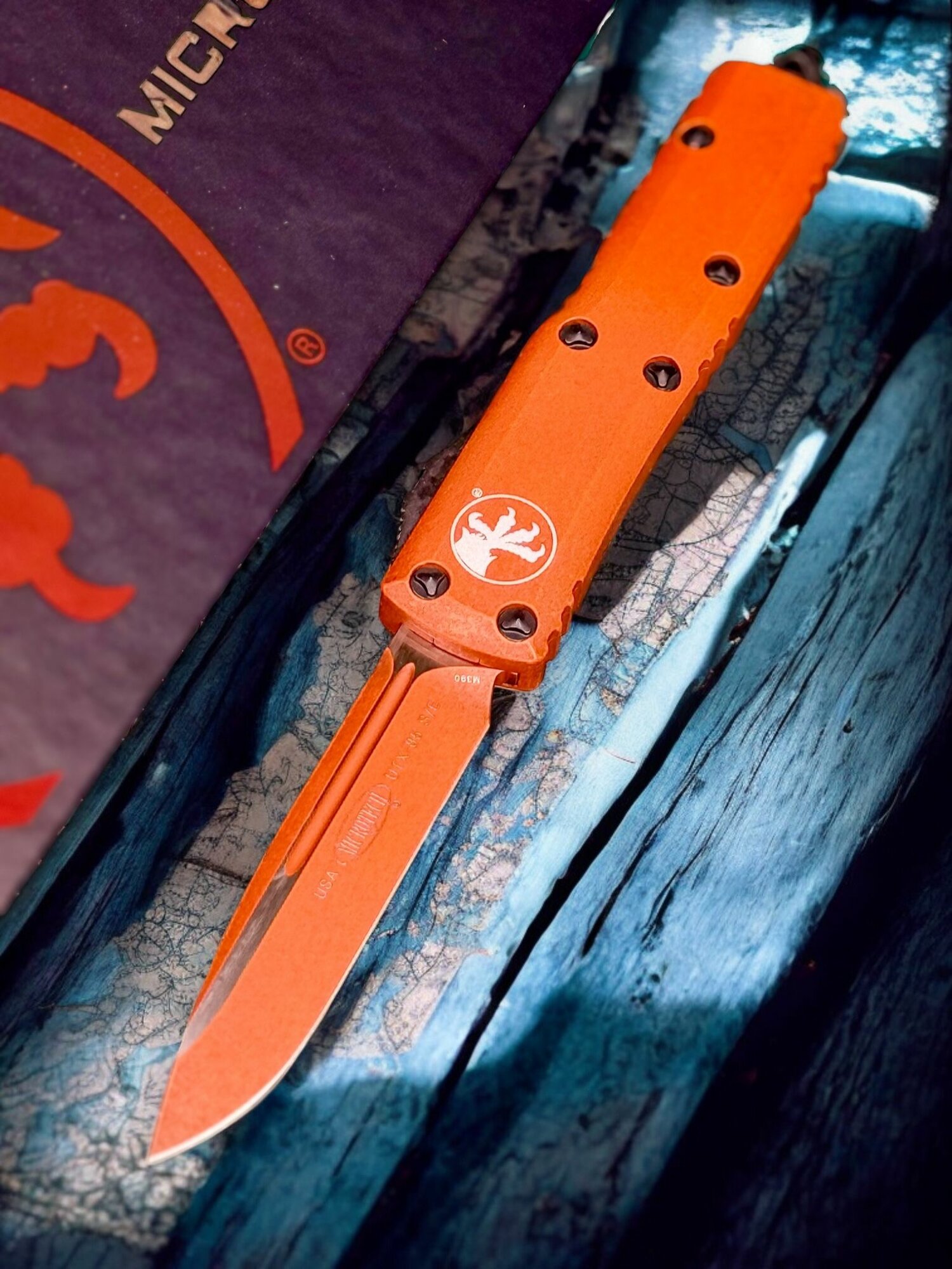 Нож складной MicroTech MCT2311WOR UTX-85, Weathered Orange Handle