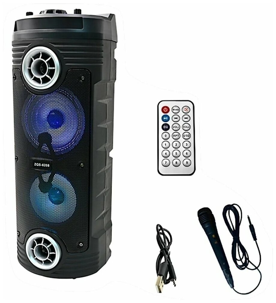 Колонка портативная, беспроводная Bluetooth с FM радио BT Speaker ZQS-6208 Музыкальная колонка блютус