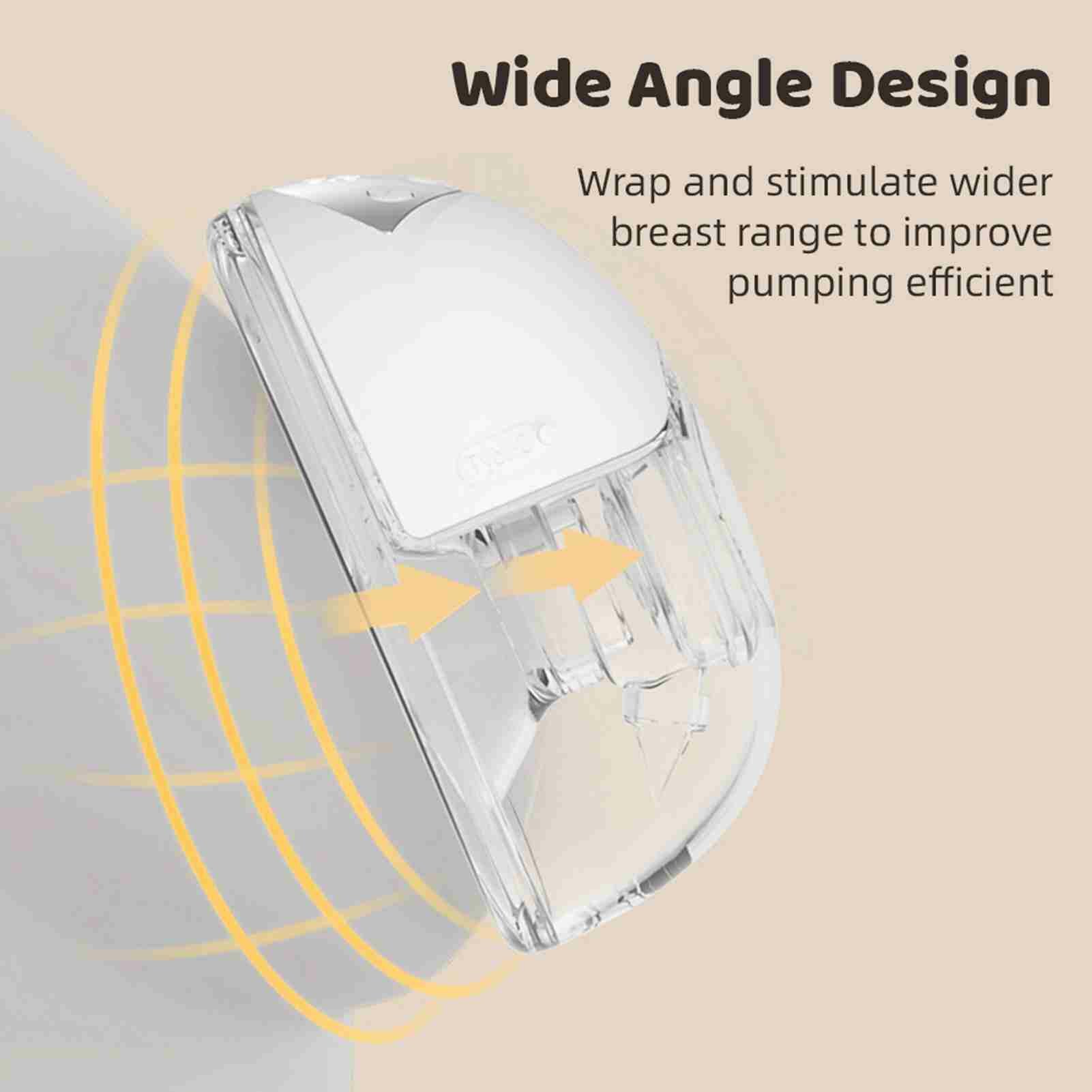Носимые молокоотсосы, бесконтактный электрический молокоотсос для грудного вскармливания, 4 режима, 12 уровней всасывания, низкий уровень шума, встроенная батарея, с молокоотсосом объемом 210 мл для домашнего использования и путешествий, 2 шт. в упаковке