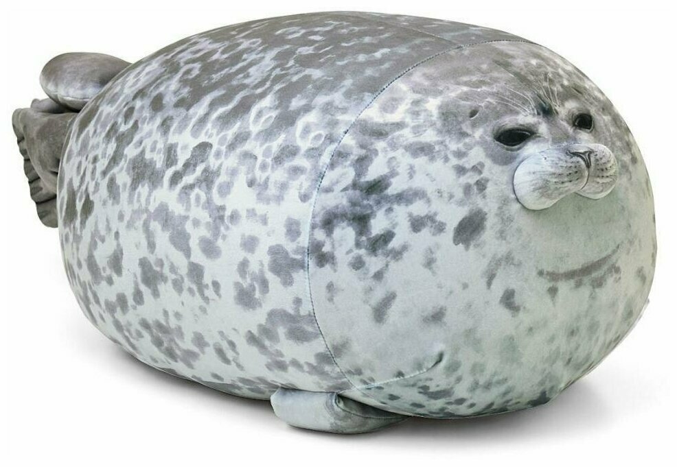 Мягкая 3D игрушка Нерпа/Морской кот/Тюлень 90 см огромная темная