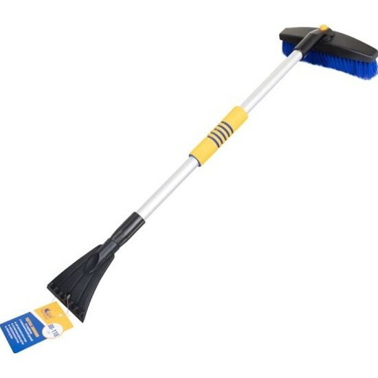 Щетка зимняя Kraft со скребком, синяя щетина, телескопическая ручка 88-118см