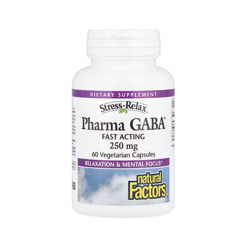 Natural Factors Stress-Relax Pharma GABA, 250 мг, 60 капсул