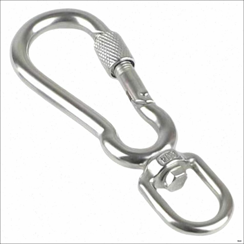 Карабин из нержавеющей стали с вращающимся крюком для поводков собак