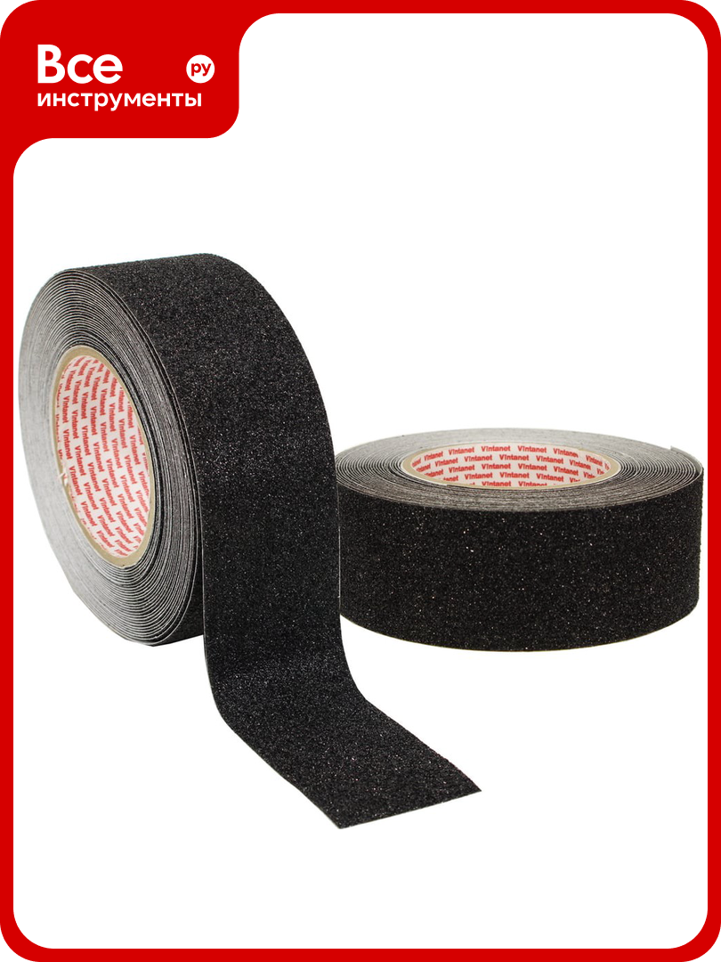 Противоскользящая лента Vintanet AS60, средней зернистости, черная, 50мм х 10м AS605010B