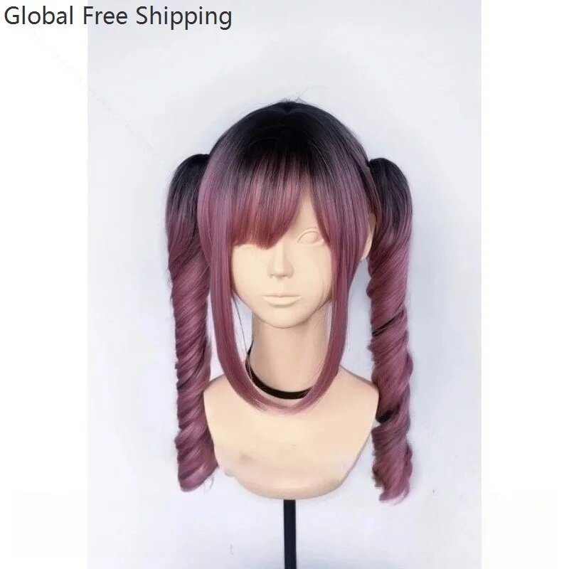 Парик двойной хвост розово-черный, Цвет: Wig E