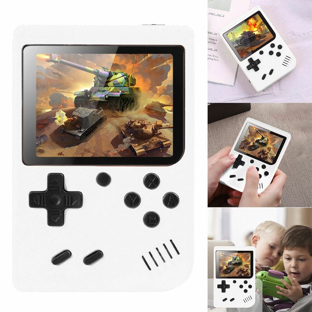 Игровая консоль с TFT-экраном 3.0 дюйма, 800 игр, белая