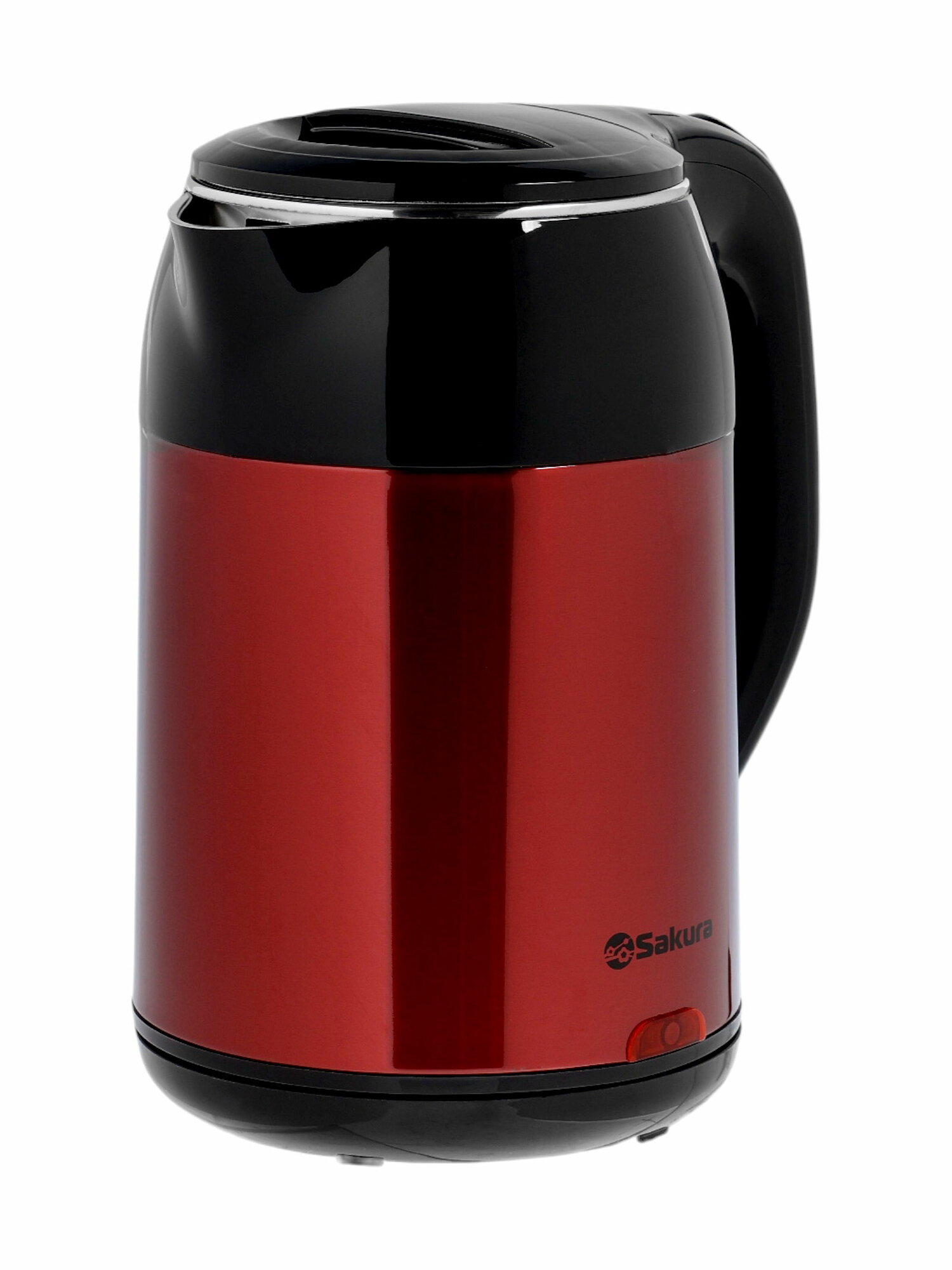 Чайник электрический SA-2168MBR, 1.8 л, металлический, чёрно-красный