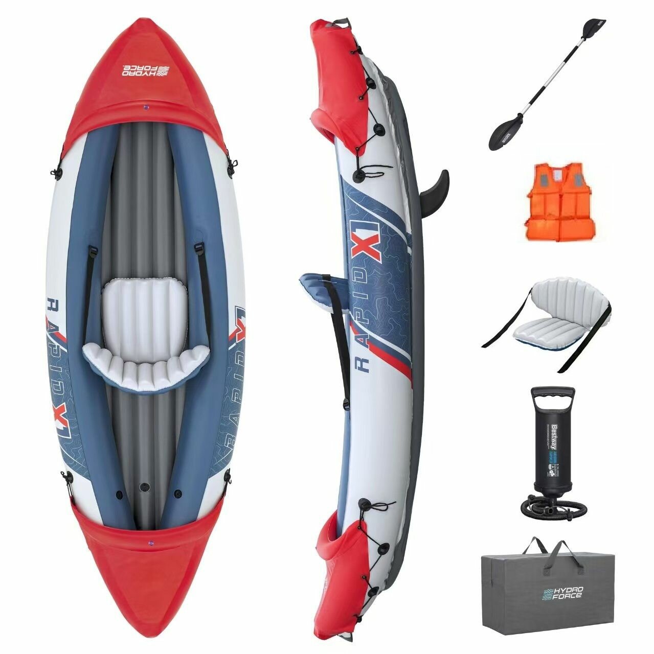 Пластиковая надувная штурмовая лодка, каноэ Bestway, легкая рыболовная байдарка на 1 персоны, каяк из ПВХ