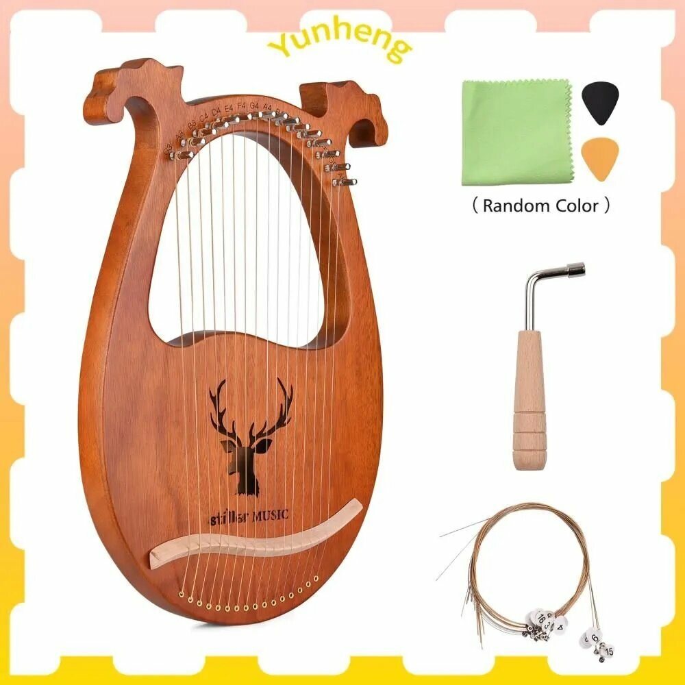 Деревянная лира с рогатым рисунком, удобные аксессуары, для домашнего использования