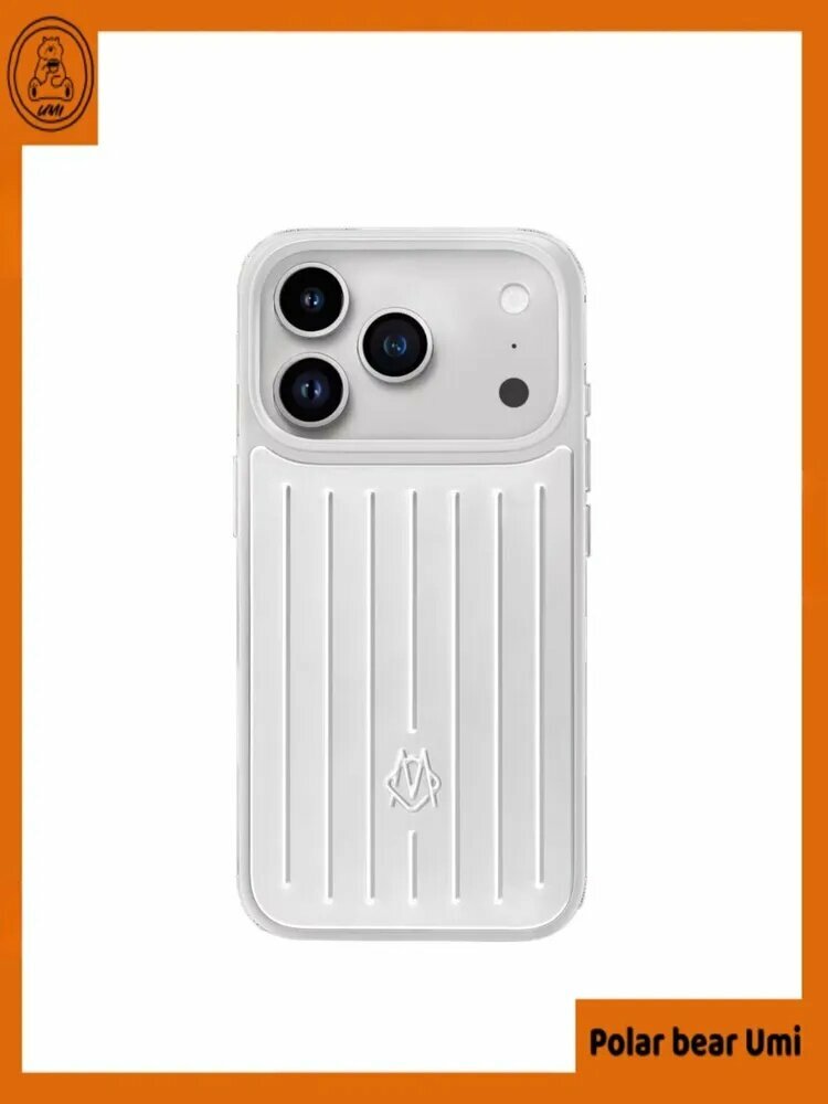 Чехол RIMOWA Case for iPhone 17 Pro Max titanium -серебро