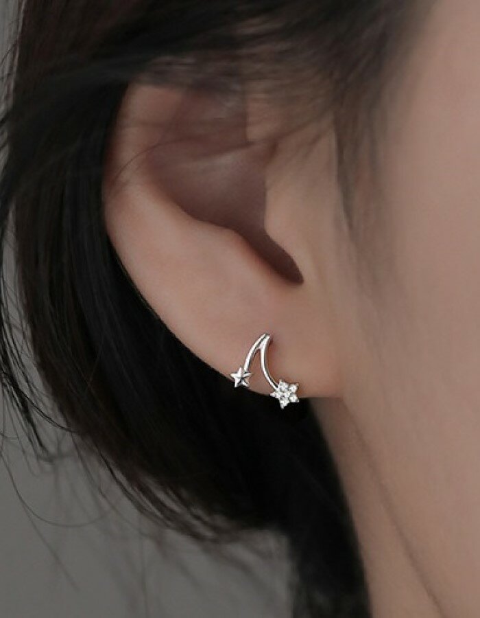 Серьги пусеты, циркон