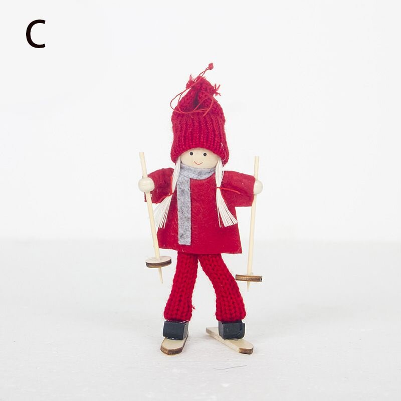 Ёлочное подвесное украшение набор миниатюрных ёлочных игрушек к Christmas Xmas висюлька для дома лыжи миниатюра 6см 12 5см