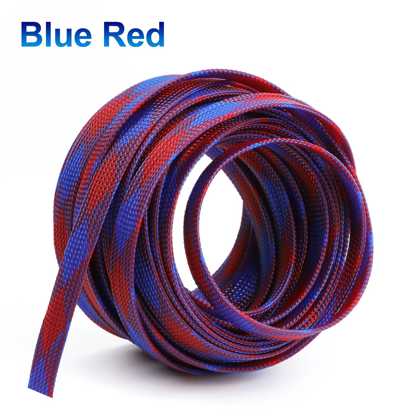 Изолированная ПЭТ-оплетка 2/4/6/8/10/12/14/16/20/25/30/40 мм, черная/красная 16mm, Blue Red