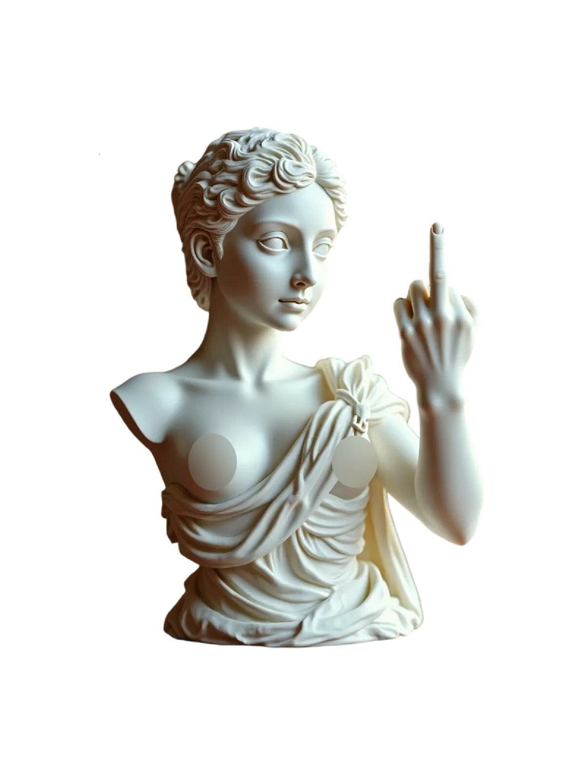 Статуэтки Статуэтки Богини Венеры на Среднем пальце Статуэтка Бюста Афродиты Декоративное украшение Мятежный Подарок Домашний Декор