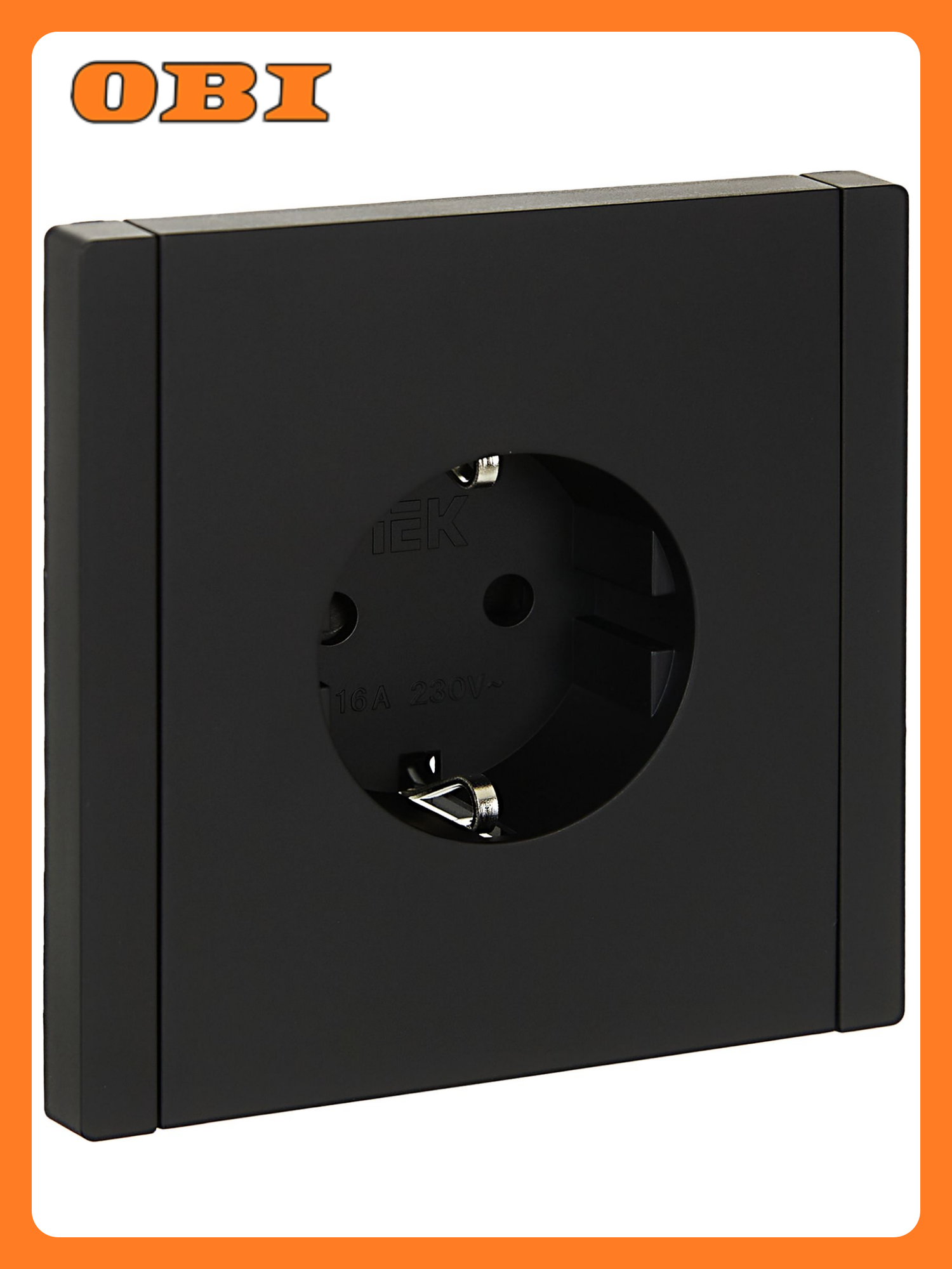 FORTE&PIANO Розетка 1-местная с заземлением с защитными шторками 16А FP115 черный IEK