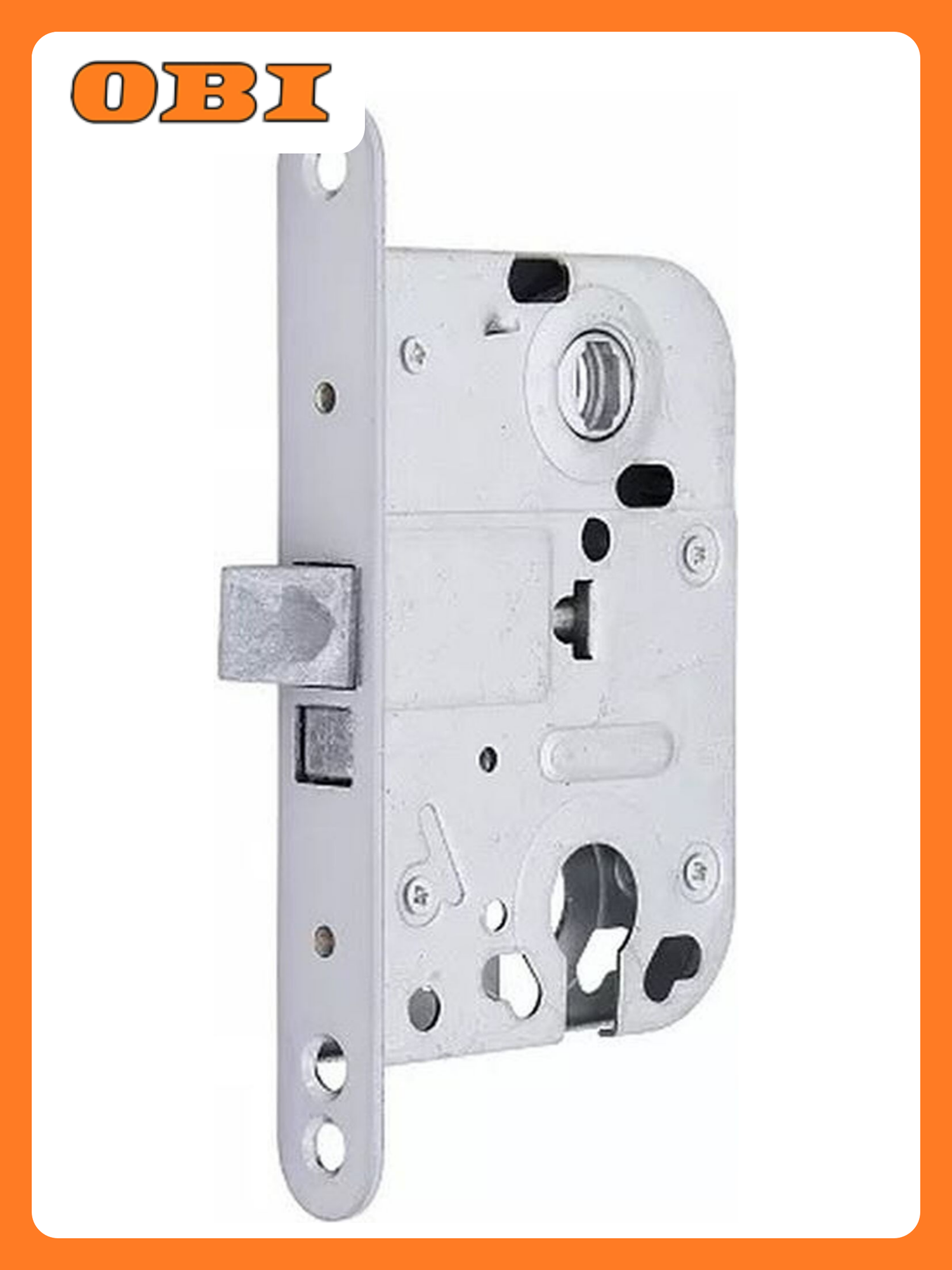 Замок Фабрика Замков L 008, для деревянных и ПВХ дверей, цилиндровый механизм, серый