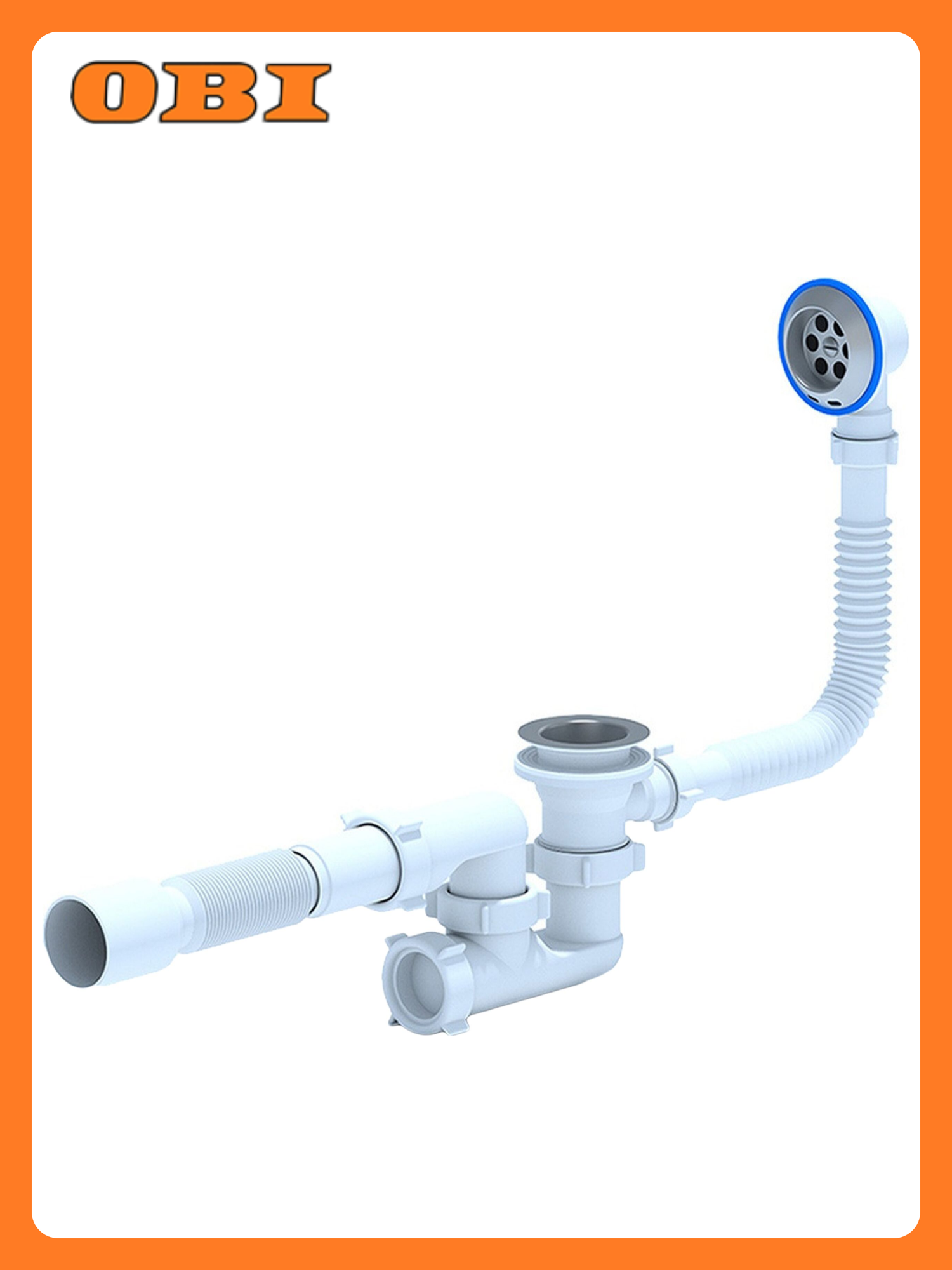 Сифон для ванны АНИ Пласт VE255, пластик, белый, 1 1/2", 40мм