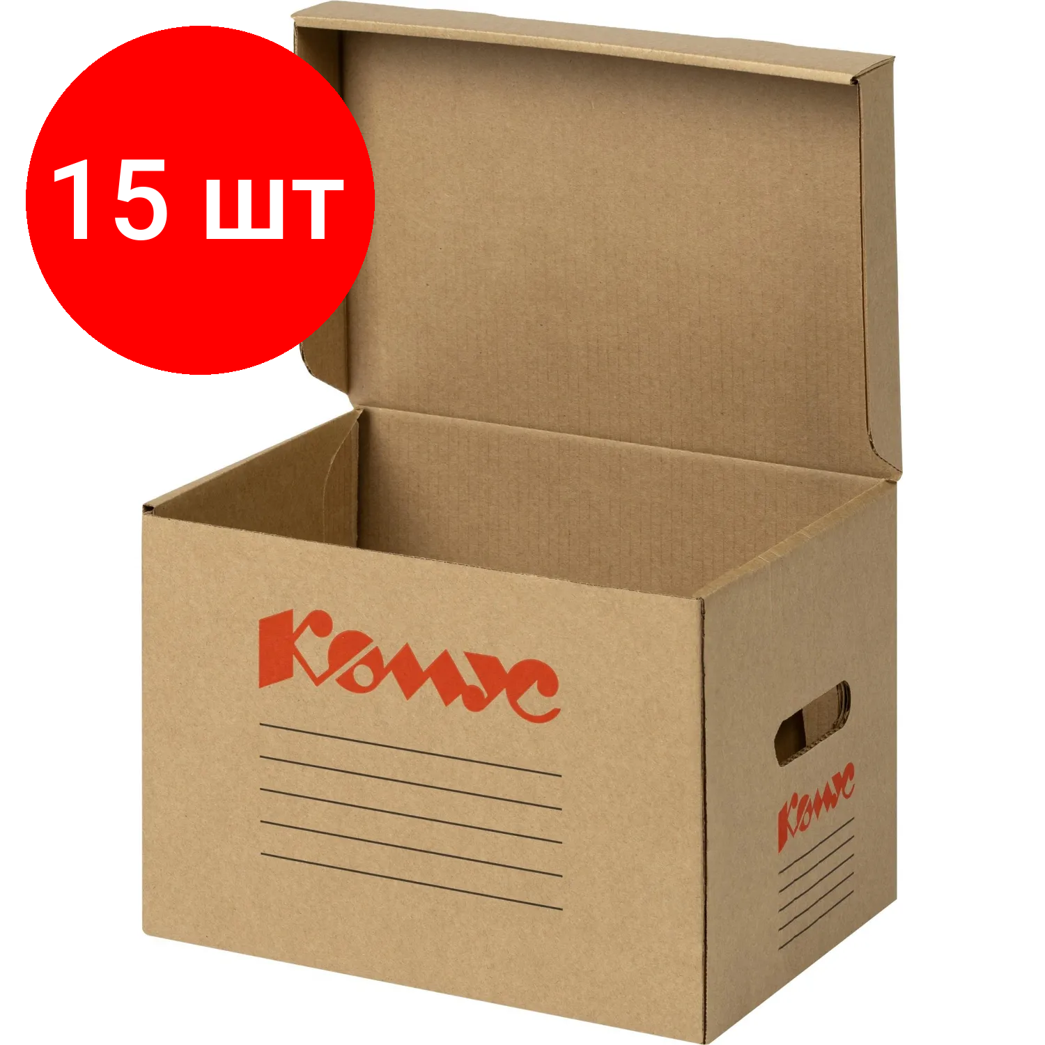 Комплект 15 штук, Короб архивный Делопроизводство Комус 325х235х235, Т24