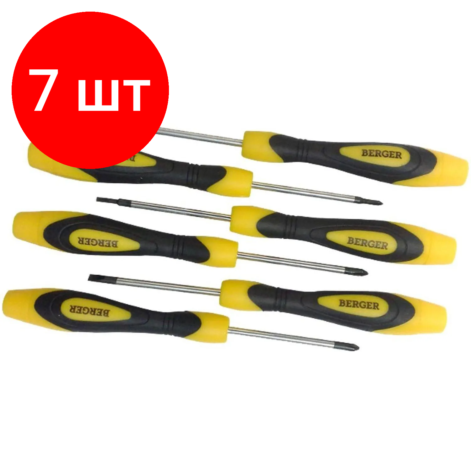 Комплект 7 упаковок, Набор отверток часовых 6 предметов BERGER BG1068