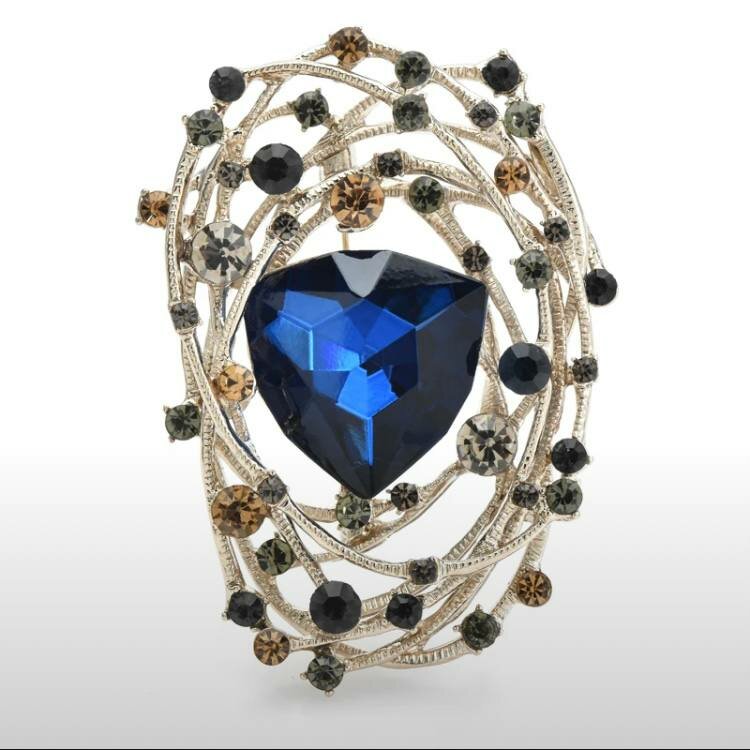 Брошь, циркон, фианит