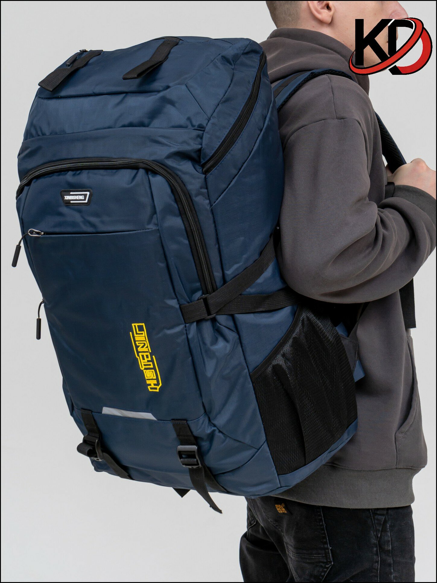 Синий туристический рюкзак L60, премиумМужской рюкзакСамый продаваемый рюкзак