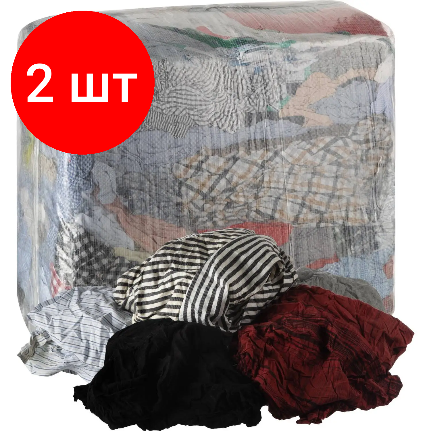 Комплект 2 штук, Ветошь коттон цветной_Б, 10кг