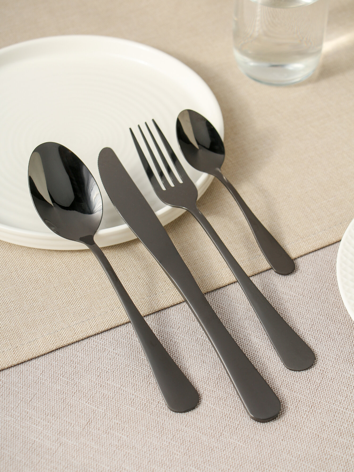 Набор столовых приборов HouseLoft Фантом 24 предмета на 6 персон, серый графит, нержавеющая сталь, Y4-11022