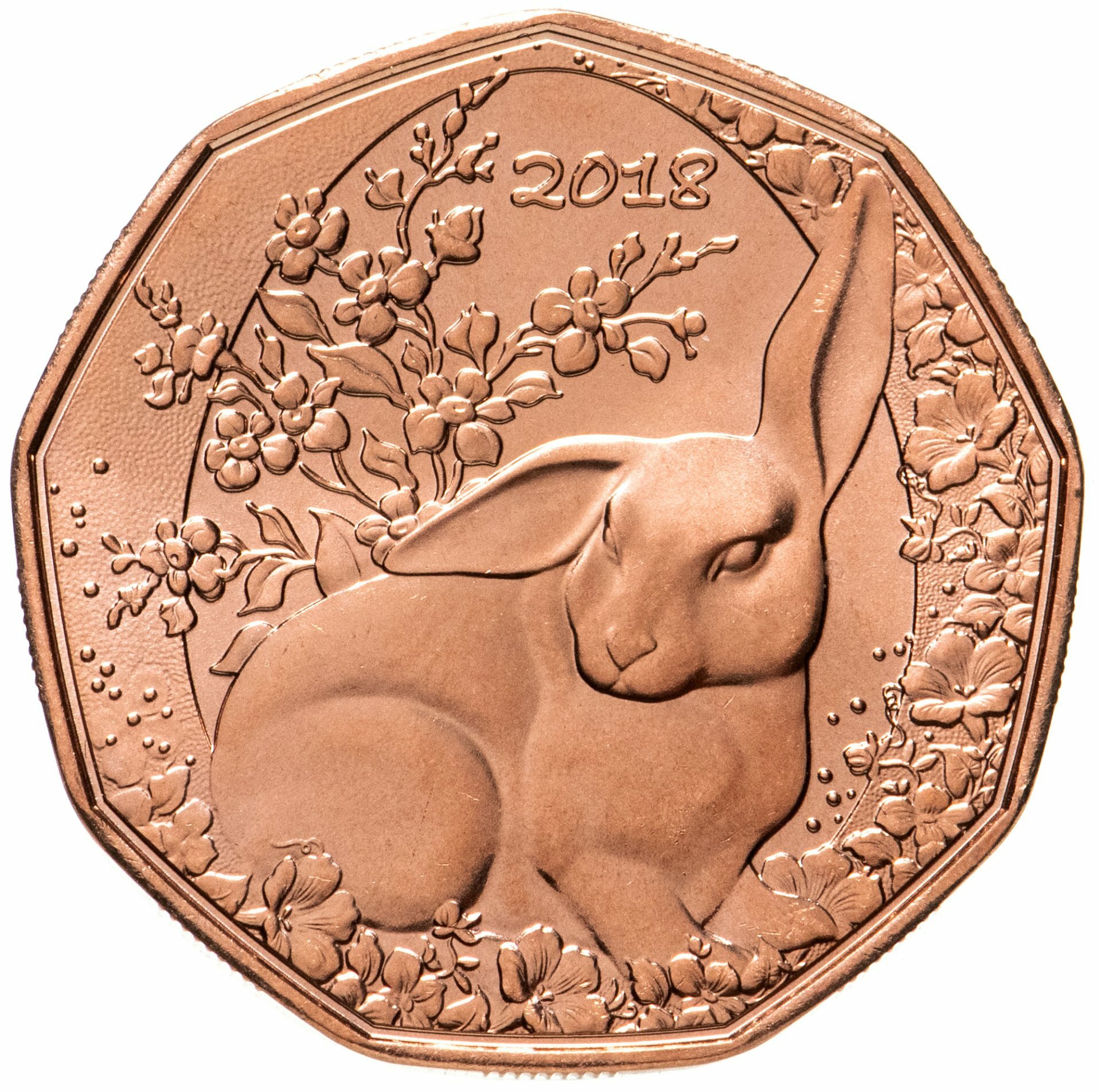 Австрия 5 евро 2018 "Пасхальный заяц", Медь, в сохранности UNC