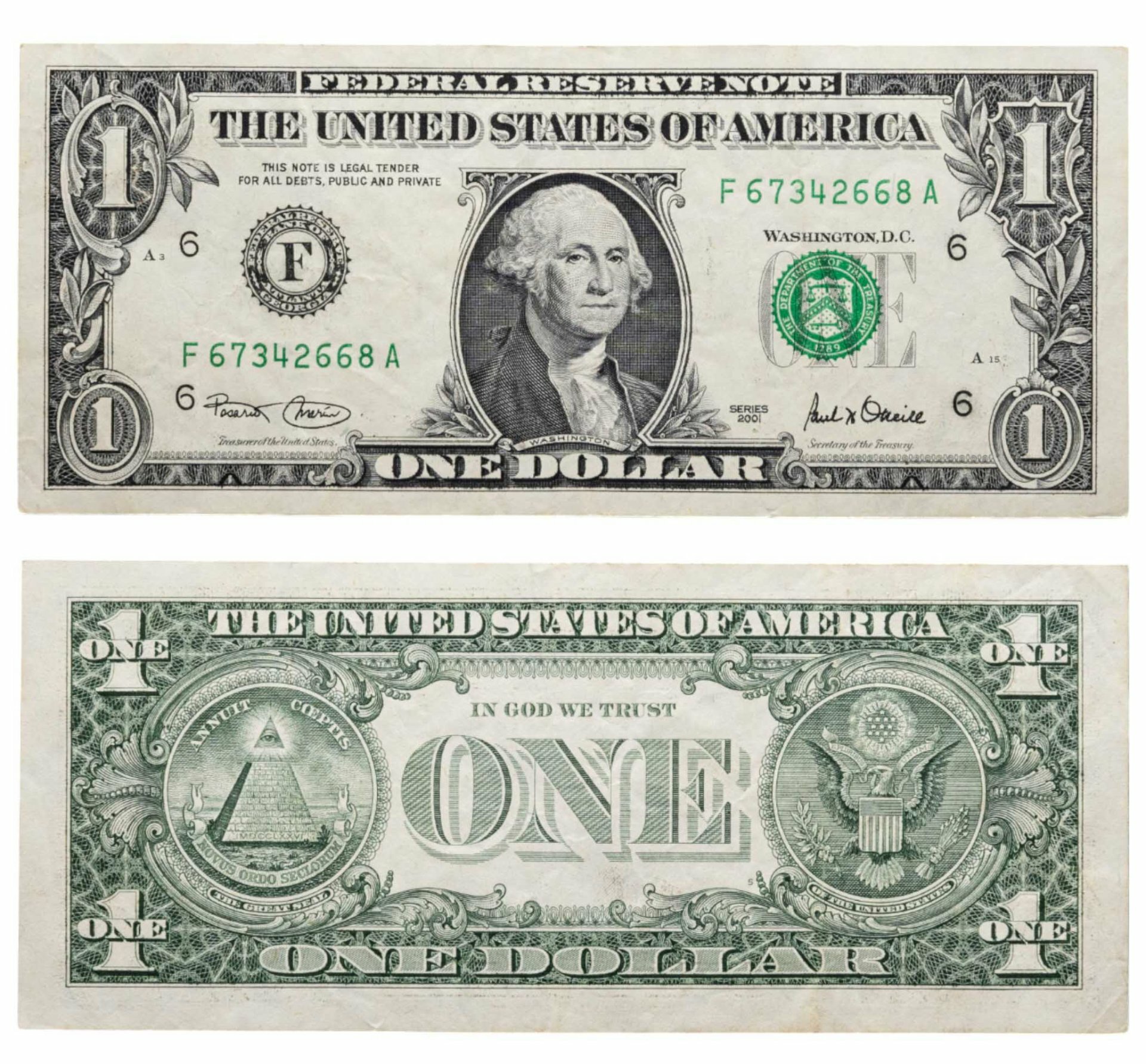 США 1 доллар 2001 Pick 509 F-Атланта