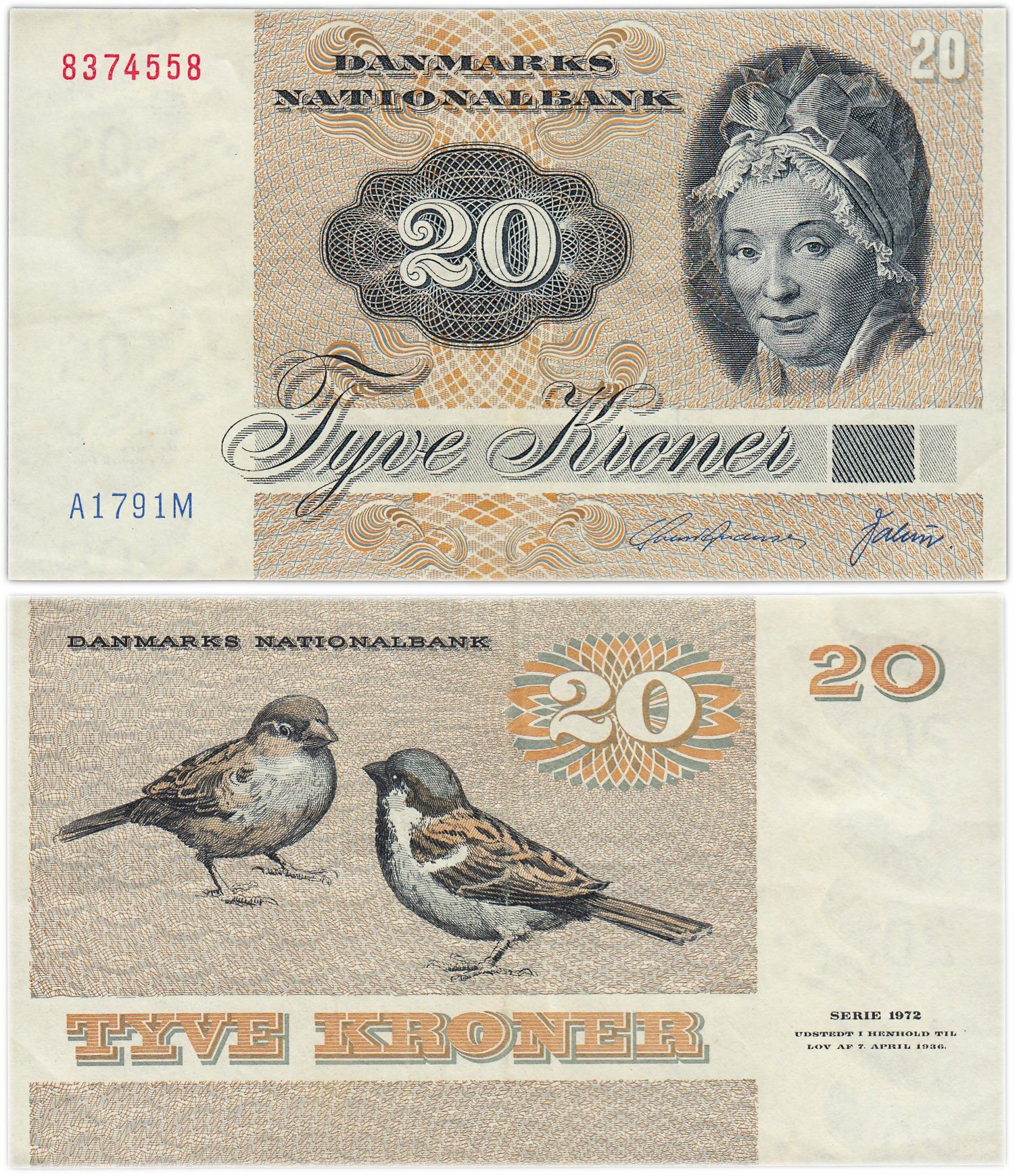 Дания 20 крон 1972 1979 год