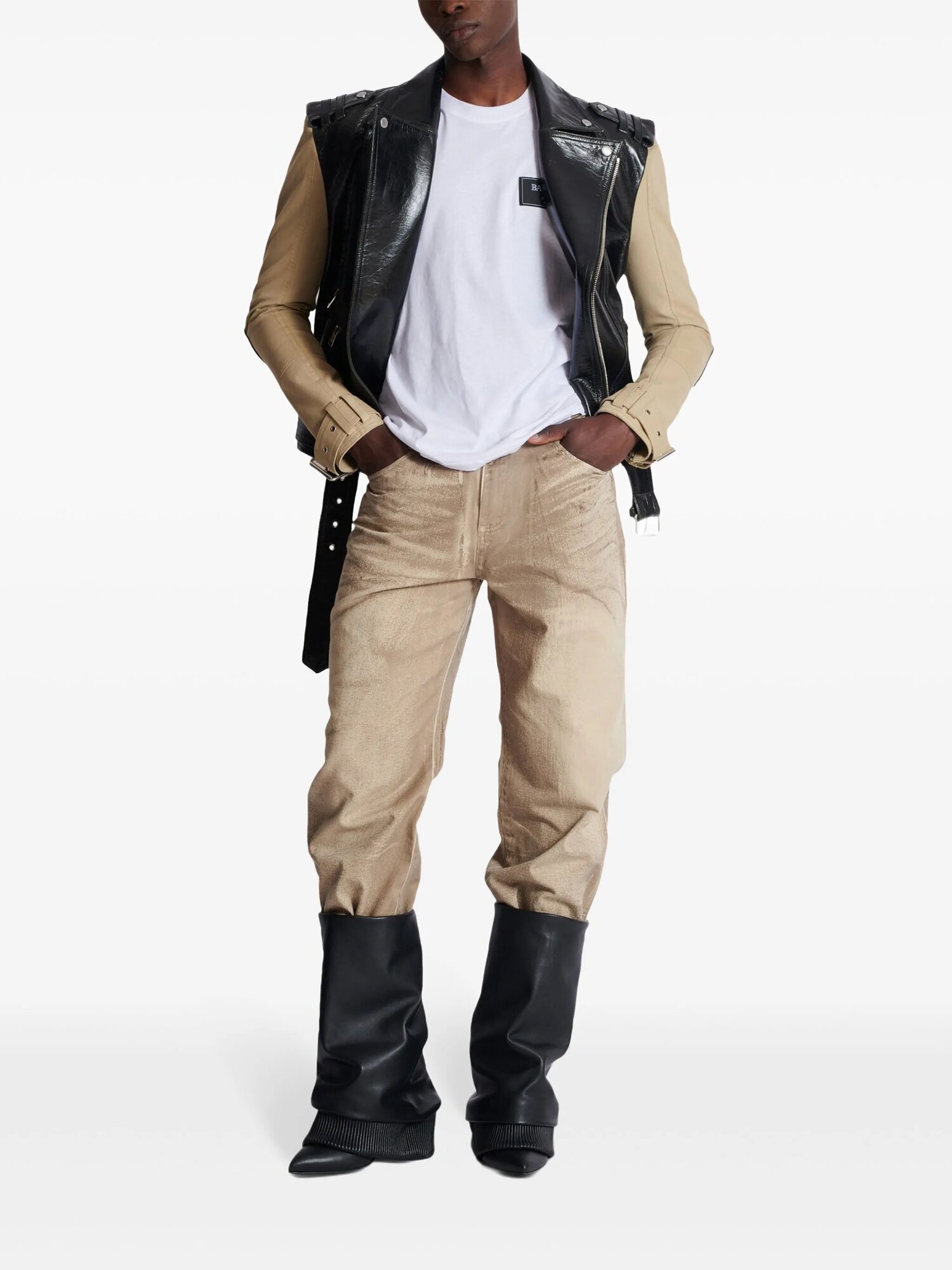Футболка BALMAIN Coture Label, размер M, белый — фото 1