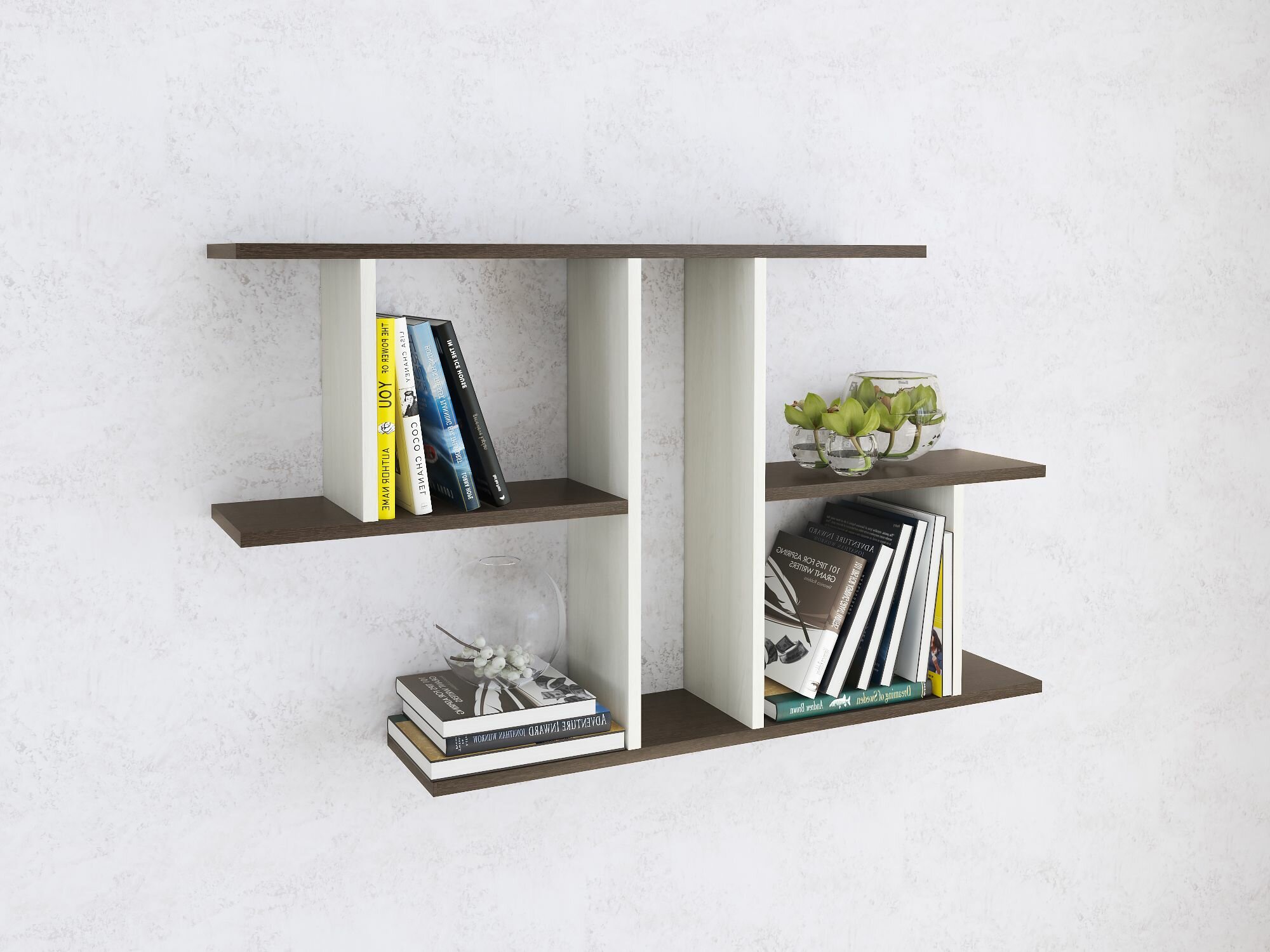 Полка навесная ПН-4 600х1050х180 ( венге/ясень анкор светлый) тэкс