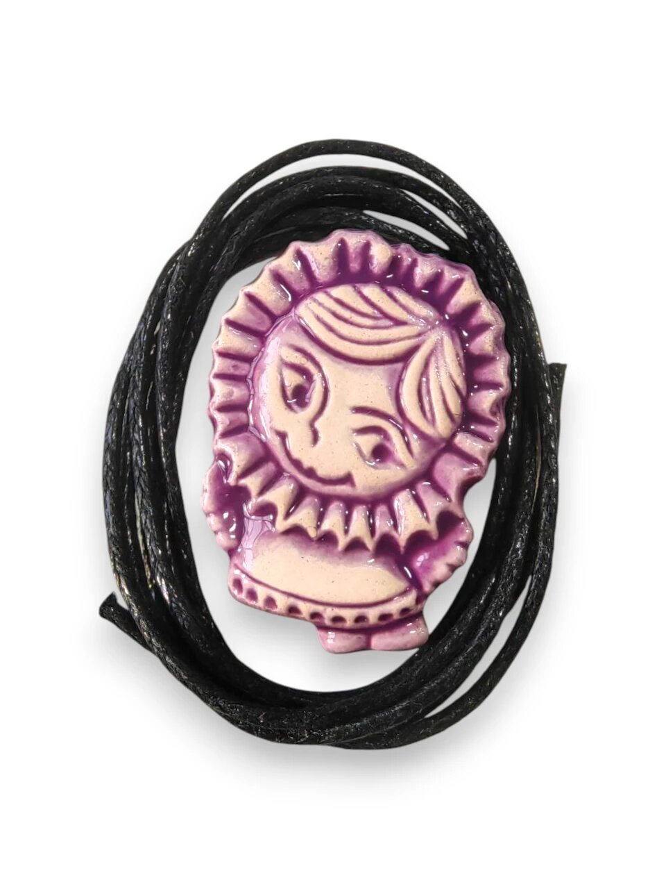 Аромакулон девочка-солнышко керамический со шнурком, фиолетовый, 1 шт.