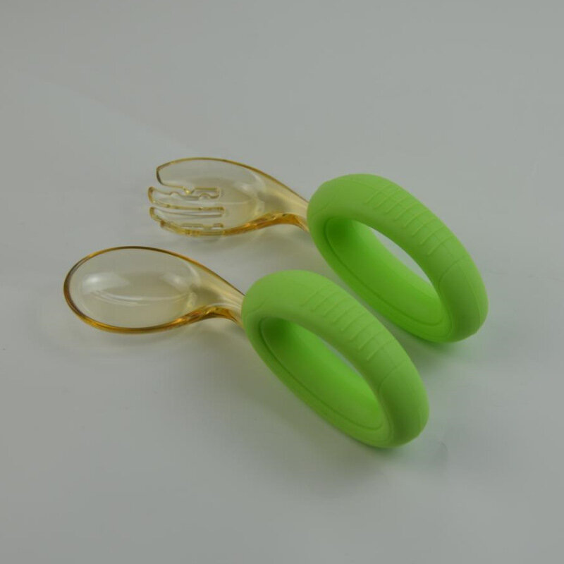 Набор вилки и ложки из PPSU силикона, 316 нержавеющая сталь, короткая ручка для малышей, вилка и ложка для детского сада, самостоятельное питание