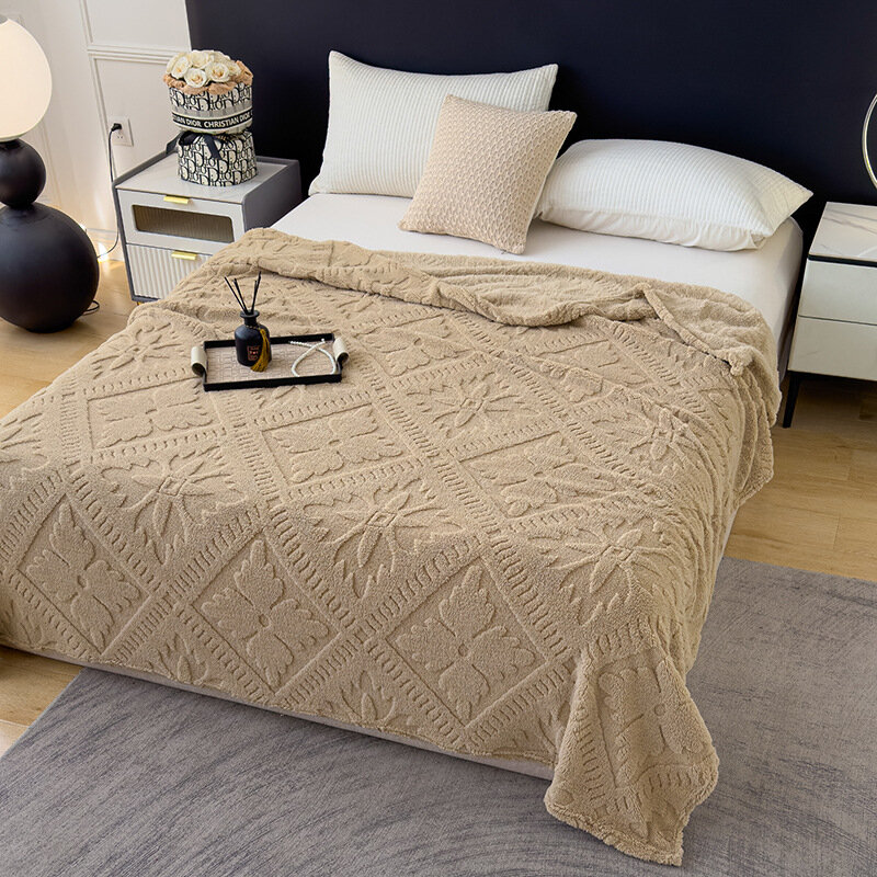 2026 Новейшее двустороннее бархатное одеяло из облачного норкового бархата, фланелевое мягкое хлопковое бархатное жаккардовое многофункциональное одеяло, плед, подарок, оптовая продажа