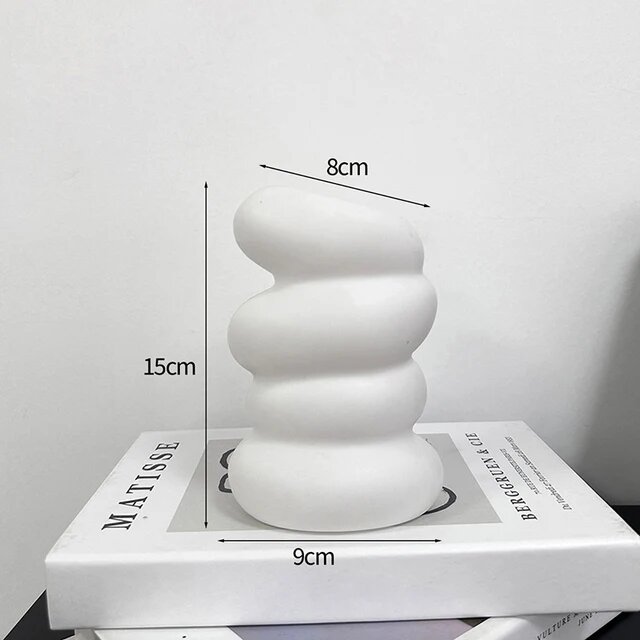 Ваза, напечатанная на 3D-принтере, современный пластиковый цветочный горшок, белая ваза для украшения дома, гостиной, офиса и рабочего стола.
