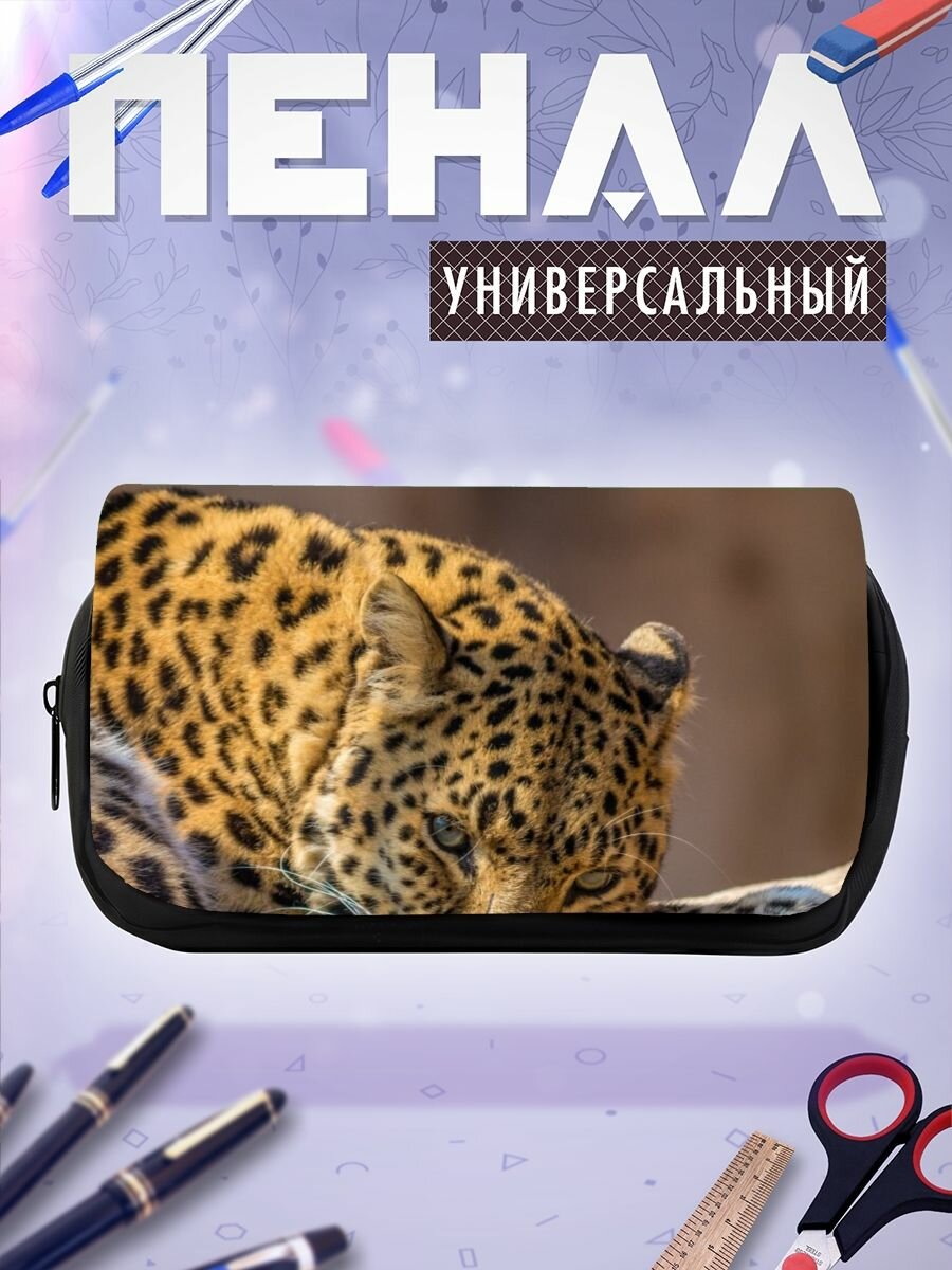 Школьный пенал Леопард наземные животные