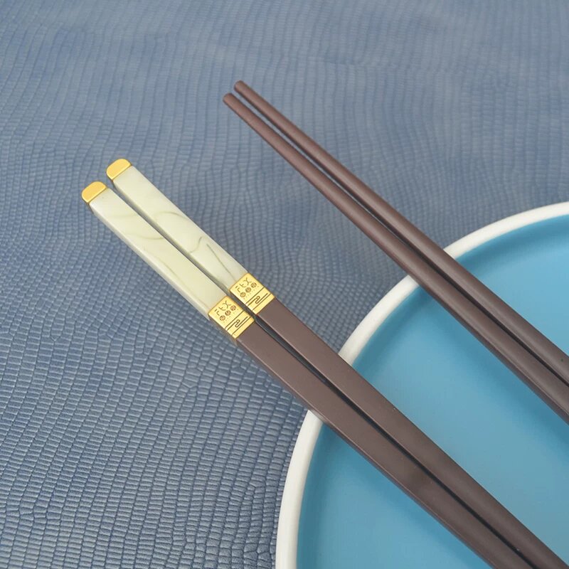 Имитация нефрита, инкрустированная золотом, с вставками из бирюзы и воскового сплава, палочки для еды для использования