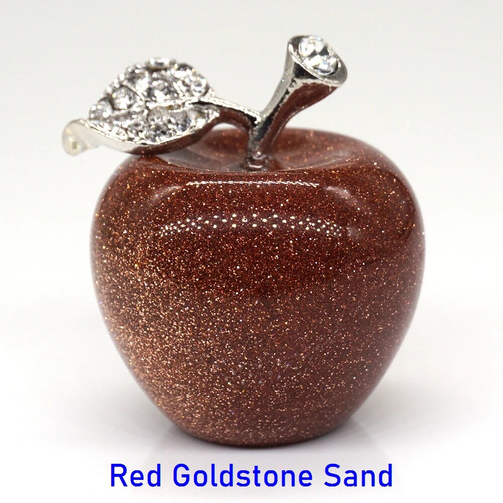 Статуя яблока из камня 30 мм 1 PCS, Red Goldstone