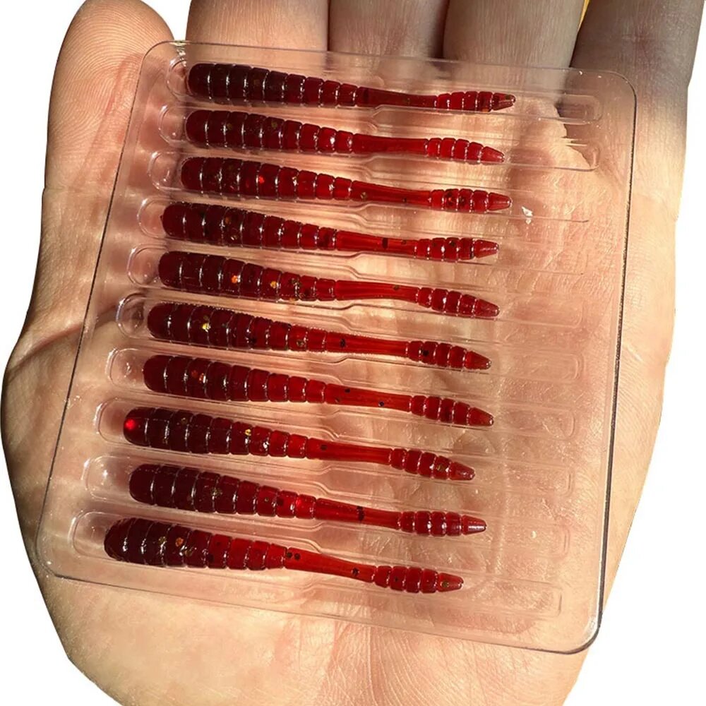 10 шт. Новые 48-мм 0,5-граммовые приманки-черви, микроминиатюрные рыболовные приманки с запахом, искусственная приманка для ловли карпа