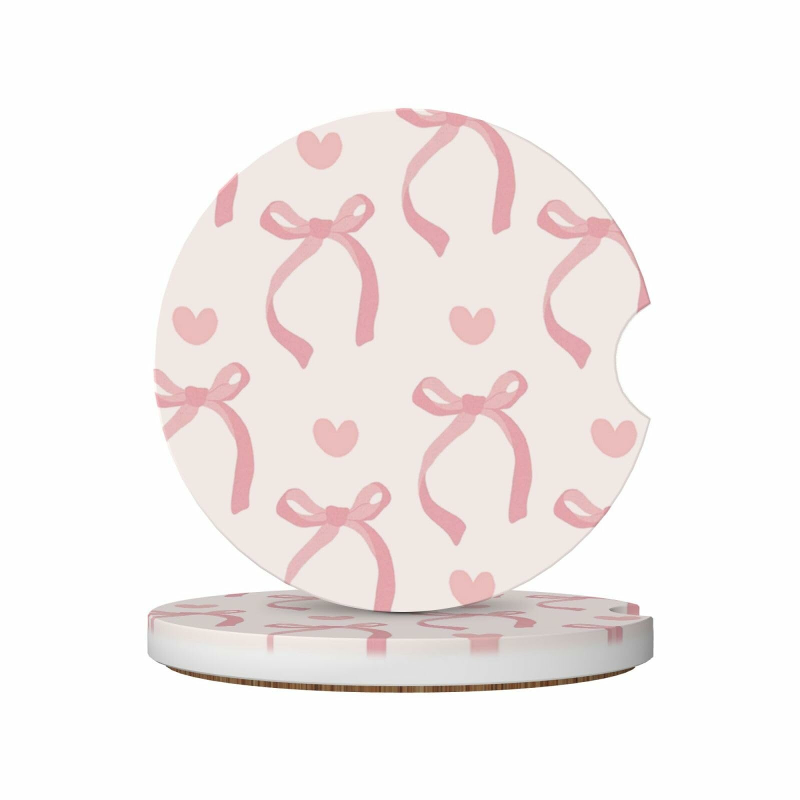 Powder bow love car cup holder Mat (2 pieces) керамическая подставка для стакана в машине