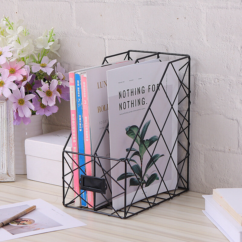 Стойка для журналов, настольная стойка для хранения, маленькая железная арт-поверхность, органайзер для офисного стола, прикроватная полка, скандинавская книжная полка, пианино из массива дерева