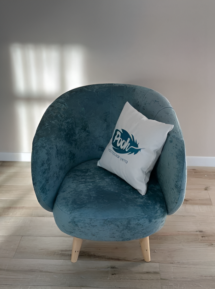 Фабрика мебели POOH Кресло для отдыха Вольтер, нераскладное голубое