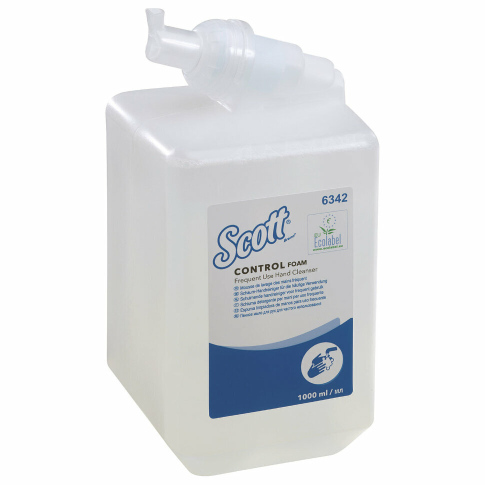 Картридж с пенным мылом одноразовый KIMBERLY-CLARK SCOTT "Control", 1 л, прозрачный, артикул 6342, 601539