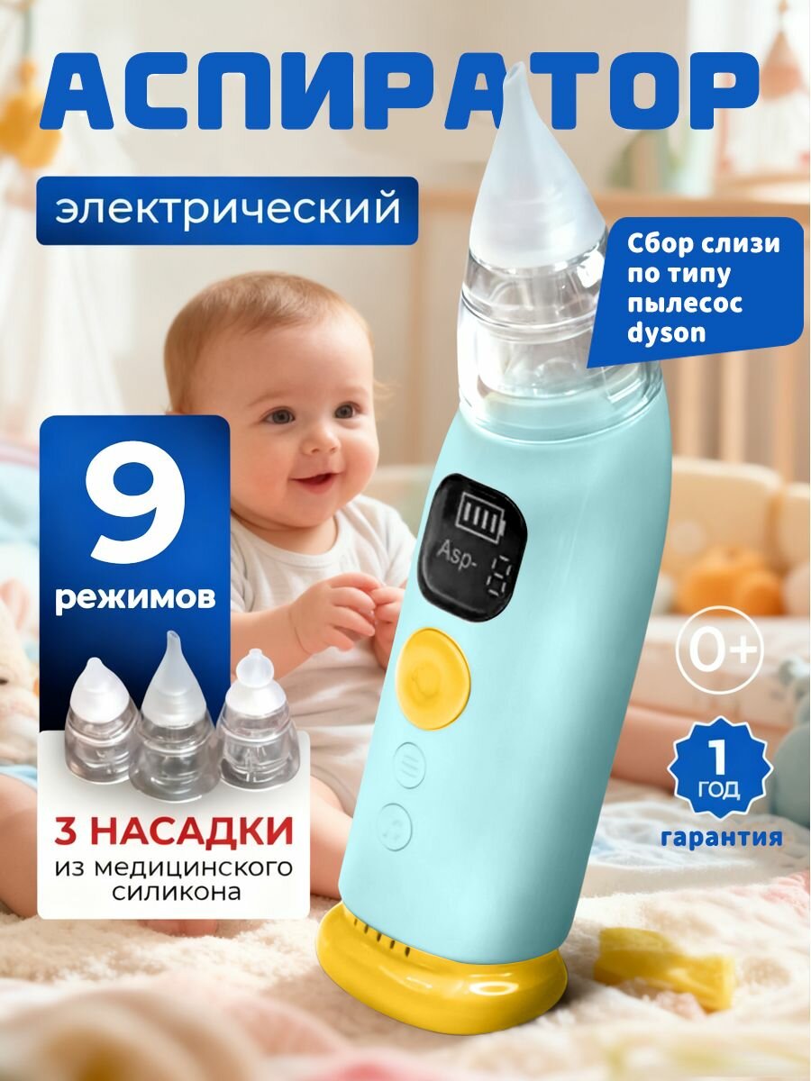 Аспиратор назальный детский электрический для новорожденных